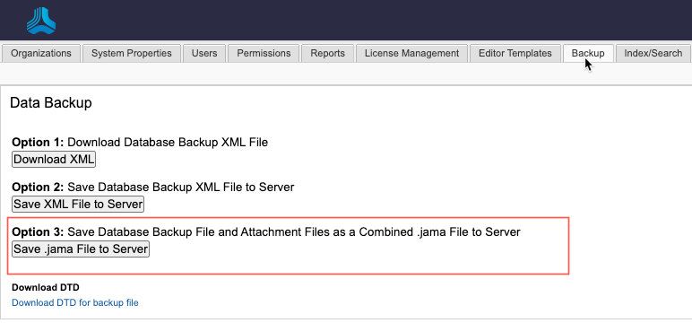 Data backups & Deployment Migrations – Jama Software Support