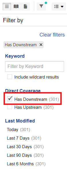 "Has Downstream Items" filter not filtering as expected. – Jama Software Support