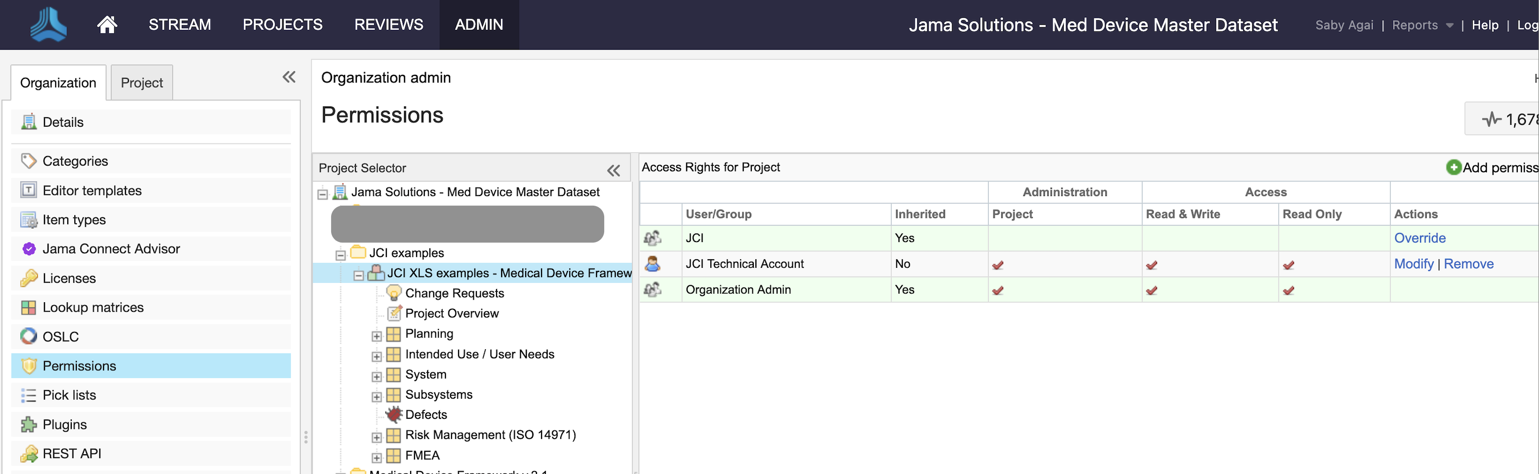 Jama Connect projects are not accessible from Jama Connect Interchange ...